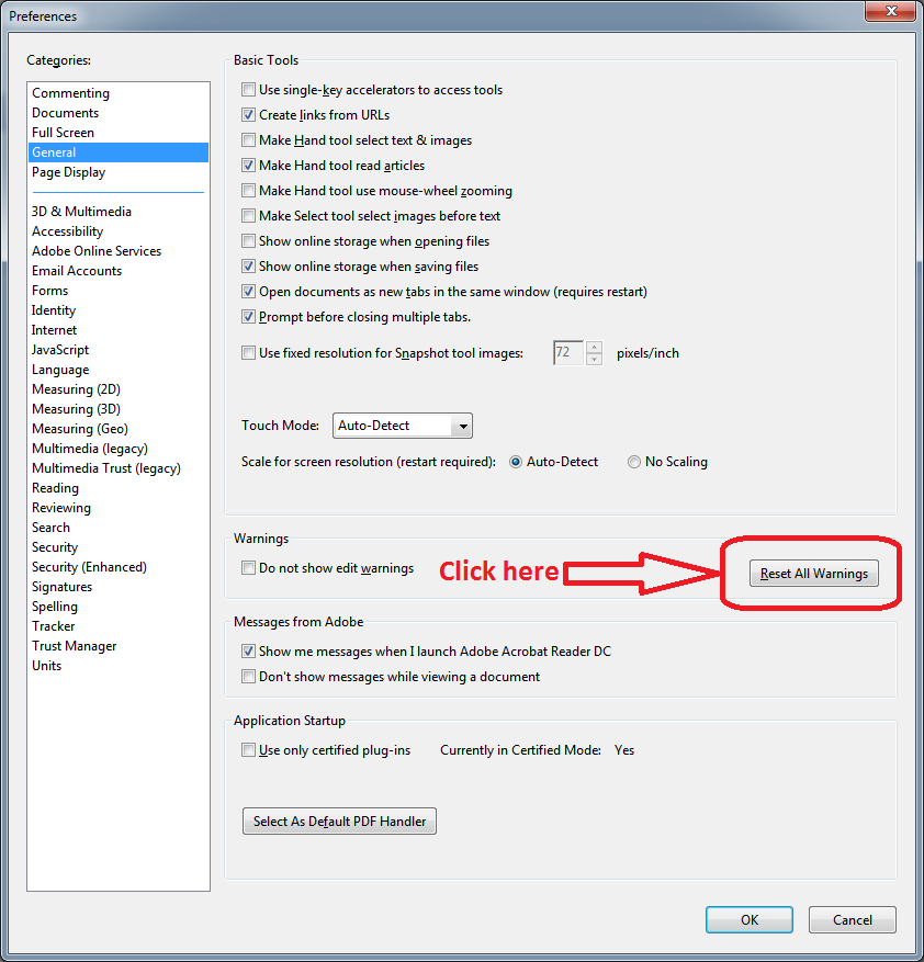 Acrobat Reader Settings